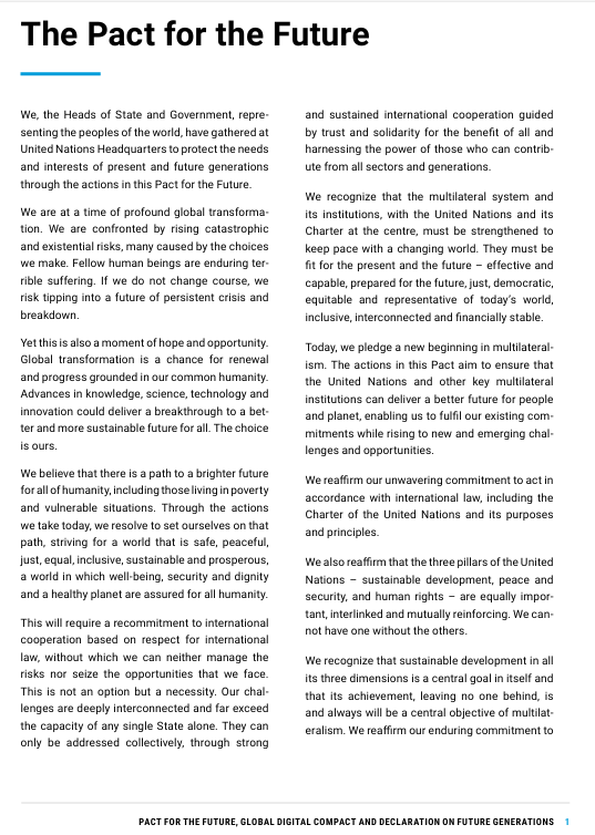 A Special Envoy for “Best Future Generations” & a “Pact for the Future ...